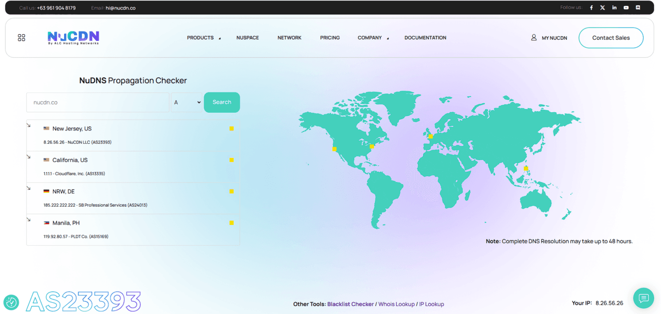 NuCDN DNS Propagation Checker: Professional, Real-Time DNS Visibility ...